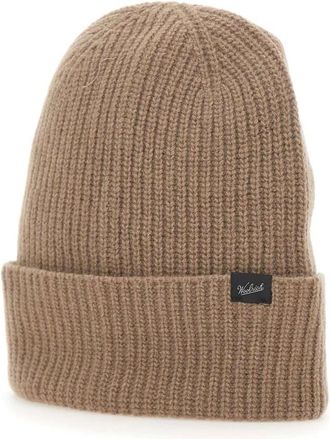 Woolrich Homme, Accessoires, Brun, Taille: M Ribbed Knit Beanie
