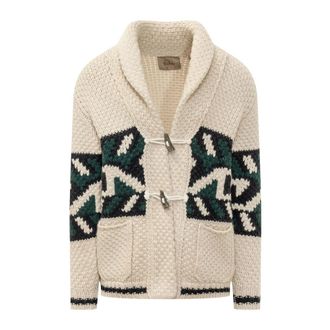Rakk&igrave; Langer Jacquard-Mantel - - Knitwear - Herren - Beige - XL