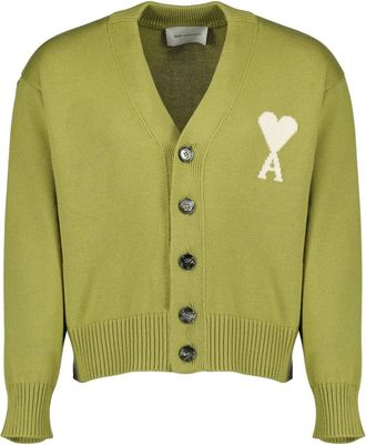 Ami Homme, Pulls, Vert, Taille: L Cardigan de coeur