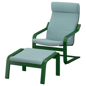 IKEA PO&Auml;NG Sessel und Hocker