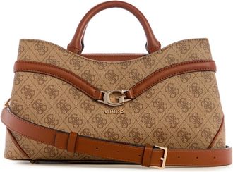 Guess Handtasche Umhängetasche Dea Girlfriend Satchel Latte Logo hellbraun