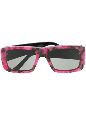 Retro Superfuture Sonnenbrille mit eckigem Gestell - Violett