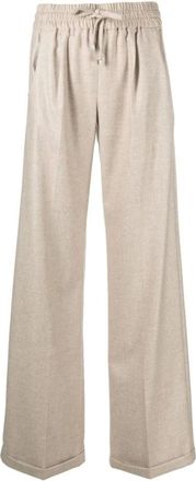 Kiton Femme, Pantalons, Beige, Taille: 34 FR Pantalon Élégant Beige en Cachemire Taille Haute