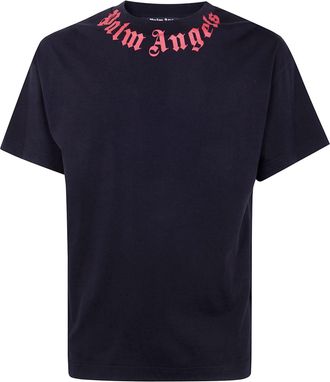 Palm Angels Neck Logo Regular Tee