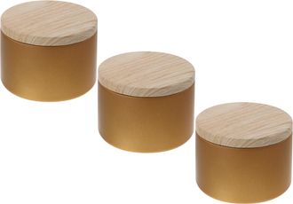 Garneck 3 St&uuml;ck Runde Kerzengl&auml;ser aus Eisen mit Deckel Metall Kerzenbeh&auml;lter zum Selbermachen Wiederverwendbar f&uuml;r Selbstgemacht Teelichter und Wohnkultur