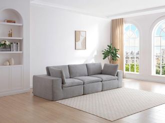 Vente-Unique 3-Sitzer Sofa modulbar - Stoff Grau - CORTOLINE
