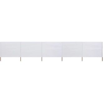 vidaXL Paravent 5 panneaux Tissu 600 x 160 cm Blanc sable