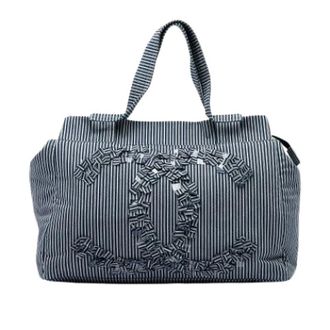 Chanel Pre-owned Gestreifte Canvas-Tragetasche - - Pre-owned - Damen - Blau - ONE SIZE