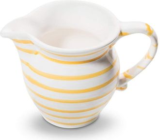 Gmundner Keramik Milchgießer glatt Füllmenge : 0.3 Liter Gelbgeflammt Geschirr, handgemacht in Österreich