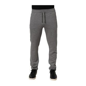 Dolce & Gabbana Graue Baumwoll-Jogger-Sweatpants - - Trousers - Herren - Grau - XS