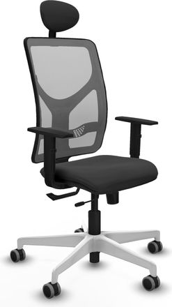 Piqueras y Crespo B&uuml;rostuhl, Netzstoff, mit 1D-Armlehnen, h&ouml;henverstellbare Lendenwirbelst&uuml;tze und festes Kopfteil, ausgestattet mit Syncro/Traslack und Schneideschaum,