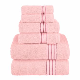 Elegant Comfort Premium Baumwolle 6-teiliges Handtuch-Set, enth&auml;lt 2 Waschlappen, 2 Handt&uuml;cher und 2 Badet&uuml;cher, 100% T&uuml;rkische Baumwolle - Hochsaugf&auml;hige und superwe