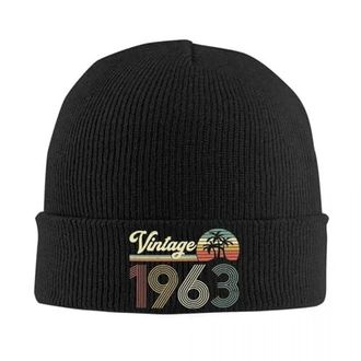 Generic Casquettes de Baseball pour Hommes Hommes, Casquettes Vintage 1963 Tuques en Forme dAutomne et Hiver Bonnets dAnniversaire Chauds de 60 Ans Bonnets tr
