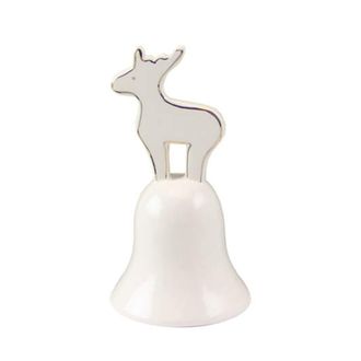 Kaheku Glocke Ralph Hirsch, Farbe: weiß/gold, Höhe 14 cm, Material: Porzellan, Hersteller: Kaheku