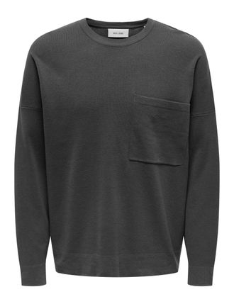 Only & Sons Onslamai Ovz 12 Ls Pocket Crew Knit