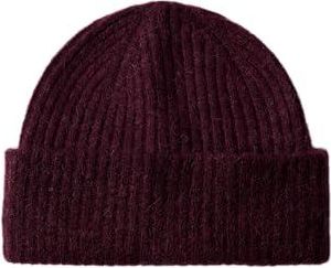 Selected Knit Beanie Slflulu Lano Bonnet tricot&eacute;, Aubergine, Taille Unique
