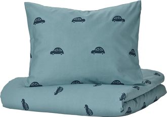IKEA BARNDRÖM Bettbezug und Kissenbezug, 150 x 200/50 x 60 cm, Auto Muster/Blau