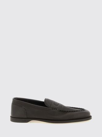 John Lobb Mocassins en cuir de veau grain&eacute; avec couture de plateau en relief