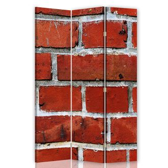 Feeby Trennwand Sichtschutz Ziegel Raumteiler 3-teilig 360 Grad Abstrakt Rot 110x175 cm
