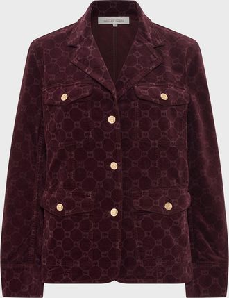 Gerard Darel Veste en velours &agrave; monogramme - NYSSA - Bordeaux