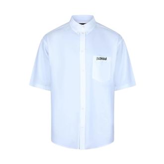 Balenciaga Kurz&auml;rmeliges Button-Down-Hemd - - Shirts - Herren - Wei&szlig; - M