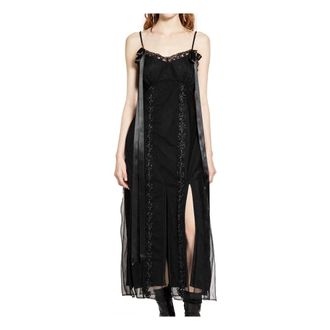 Simone Rocha Femme, Robes, Noir, Taille: 36 FR Layered Ribbon Daisy Chain Multi Slit Slip Dress