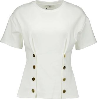 Elisabetta Franchi Femme, Blouses et Chemises, Blanc, Taille: 36 FR T-shirt