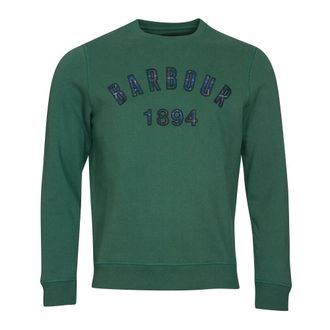 Barbour Tartan Logo Crew Sweatshirt - - Sweatshirts & Hoodies - Herren - Gr&uuml;n - M