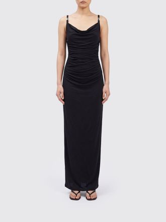 Coperni Robe fourreau longue drap&eacute;e avec encolure carr&eacute;e et &eacute;paules d&eacute;nud&eacute;es