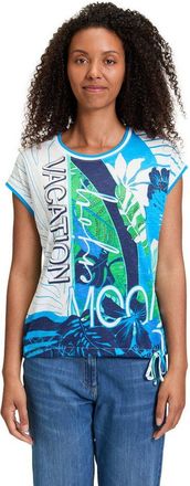 Betty Barclay Kurzarmshirt Damen Printshirt mit Tunnelzug (1-tlg) Glitzersteine