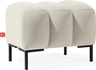 Konsimo Pecco Polsterbank, Bettbank, Sitzbank in Samtoptik, Flurbank, bis 120 kg Belastbar (cremefarben/schwarz | cremefarben, 60x50x50)