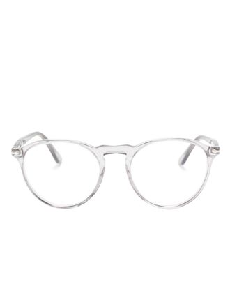 Persol lunettes de vue à monture ronde transparente - Gris