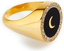 Ileana Makri Bague chevalier &agrave; motif lune