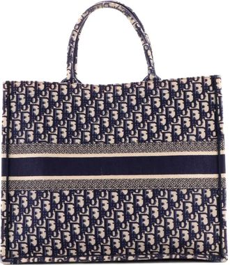 Dior Book Oblique Canvas Large tote bag - Blau