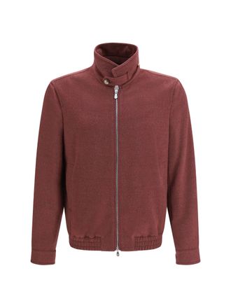 Brunello Cucinelli Merino Wool Zip Jacket - Red