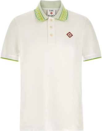 Casablanca Homme, Tops, Blanc, Taille: S Polo Piqu&eacute;