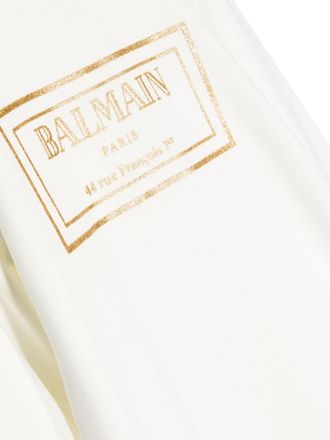 Balmain Logo-Embroidered Cotton Dress - White