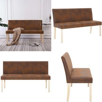 vidaXL Vidaxl - Sitzbank 139,5 cm Braun Wildleder-Optik - Wohnzimmerbank - Flurbank - Holzbank - Sofaersatz - Wildleder Optik - Home & Living