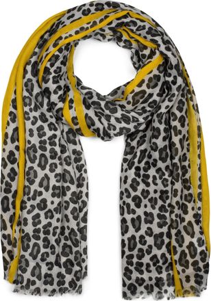 styleBREAKER Schal Weicher Schal mit Leoparden Print und Streifen