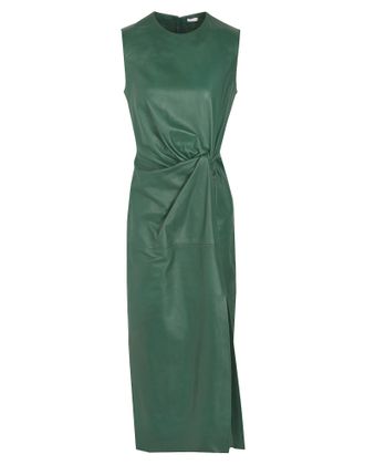 8 by YOOX LEATHER DRAPE & KNOT PENCIL MIDI DRESS