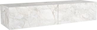 Vente-Unique Wandkonsole h&auml;ngend mit 2 T&uuml;ren - Marmoroptik Wei&szlig; - TENIDA