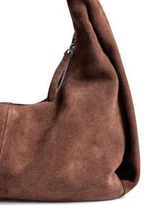 NA-KD Sac en daim avec rabat - Marron fonc&eacute;