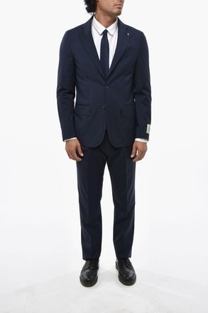Corneliani CC COLLECTION Zweiknopf-Anzug aus Stretch-Schurwolle mit Pattentaschen Corneliani