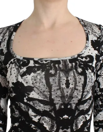 Roberto Cavalli Damask-Printed Jersey Dress - Black