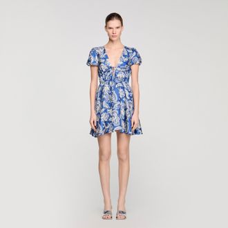Sandro Robe courte &agrave; imprim&eacute; floral