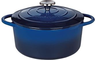 Küchenprofi Küchenprofi Bratentopf Provence mit Deckel aus Gusseisen in der Farbe Ocean Blue Fassungsvermögen 4,2L, Maße: 24cm x 11,3cm, 04 0100 12 24