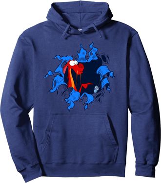Disney Mulan Mushu And Cri-Kee Ripped Hole Portrait Pullover Hoodie