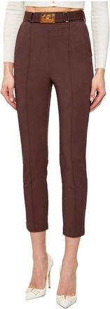 Elisabetta Franchi Femme, Pantalons, Brun, Taille: 42 FR Pantalon Capri