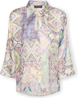 Elena Miro Femme, Blouses et Chemises, Violet, Taille: 46 FR Chemisier Imprim&eacute; en Viscose