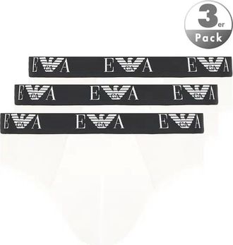 Emporio Armani Herren Slips weiß Baumwolle & Mix unifarben